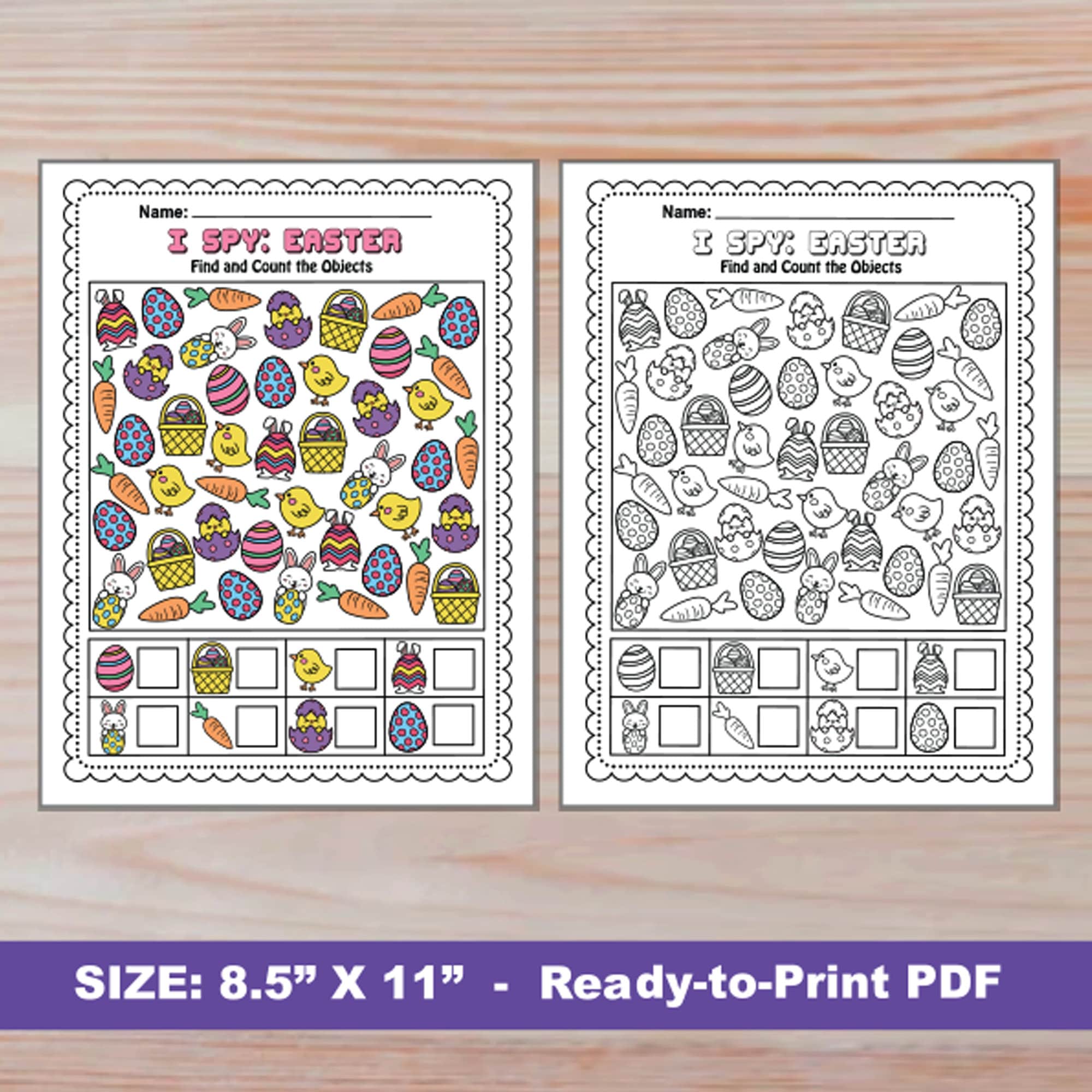 I Spy EASTER Game | Easter PRINTABLE Activities | Look Count & Find ...