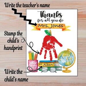 Teacher Appreciation Handprint Fingerprint Thumbprint Art | Teacher ...