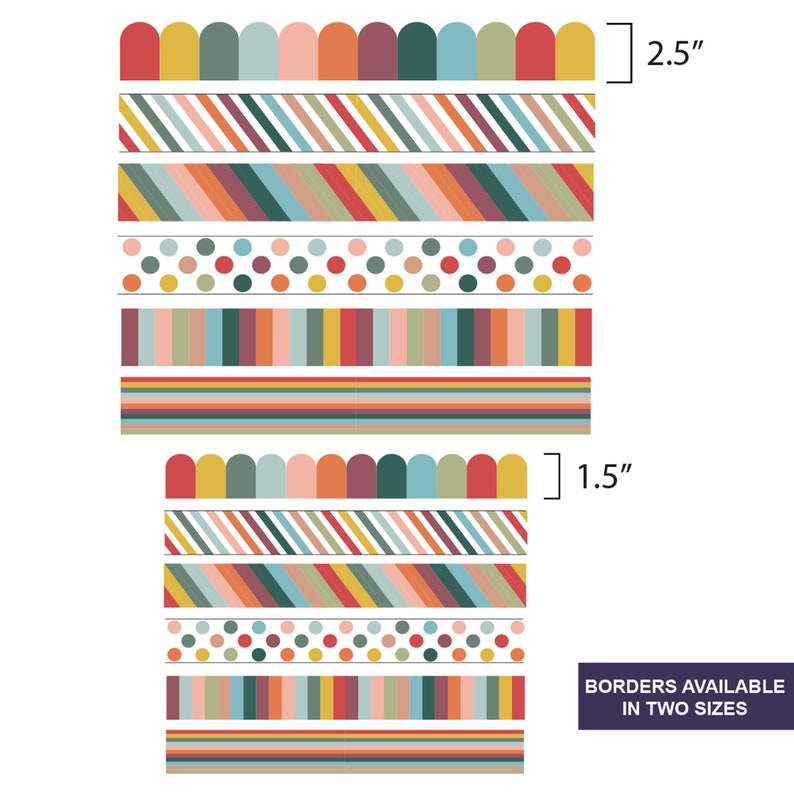 Borders for Bulletin Board PRINTABLE Classroom Decor 6 Designs in 2 ...