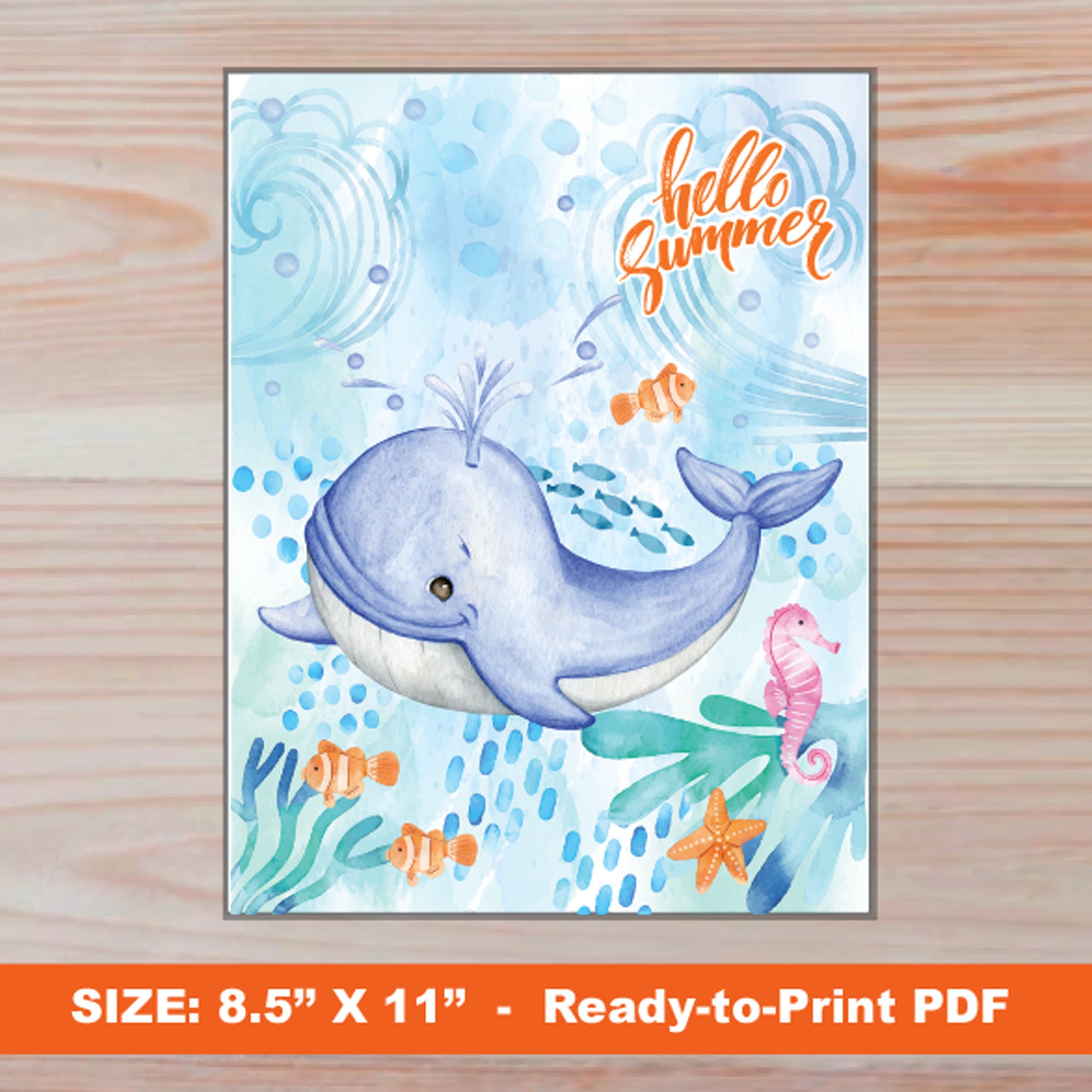 Whale Handprint Art Hello Summer Whale Handprint PRINTABLE Crafts ...