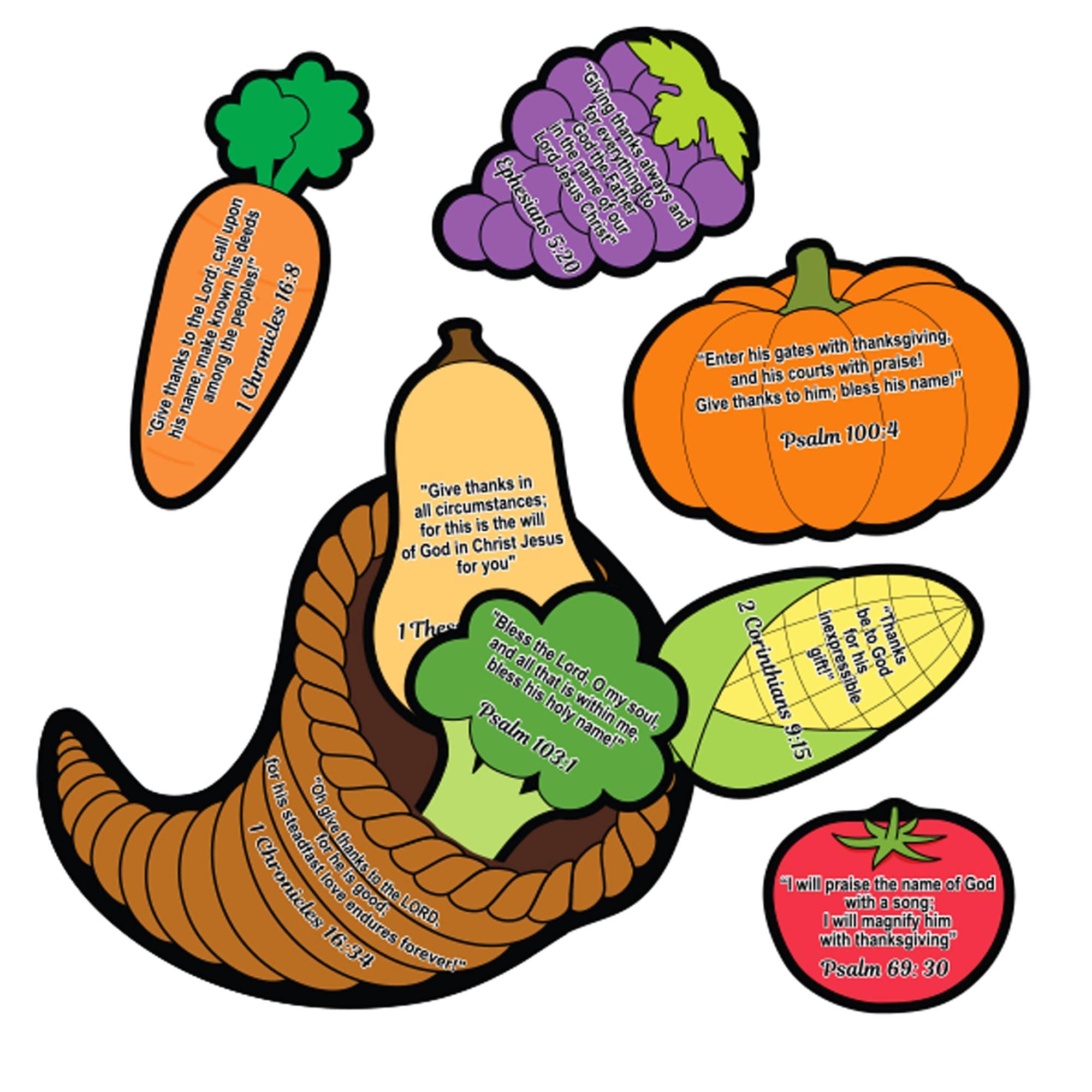 Thanksgiving Bible Craft | Cornucopia Christian Activity With Gratitude ...