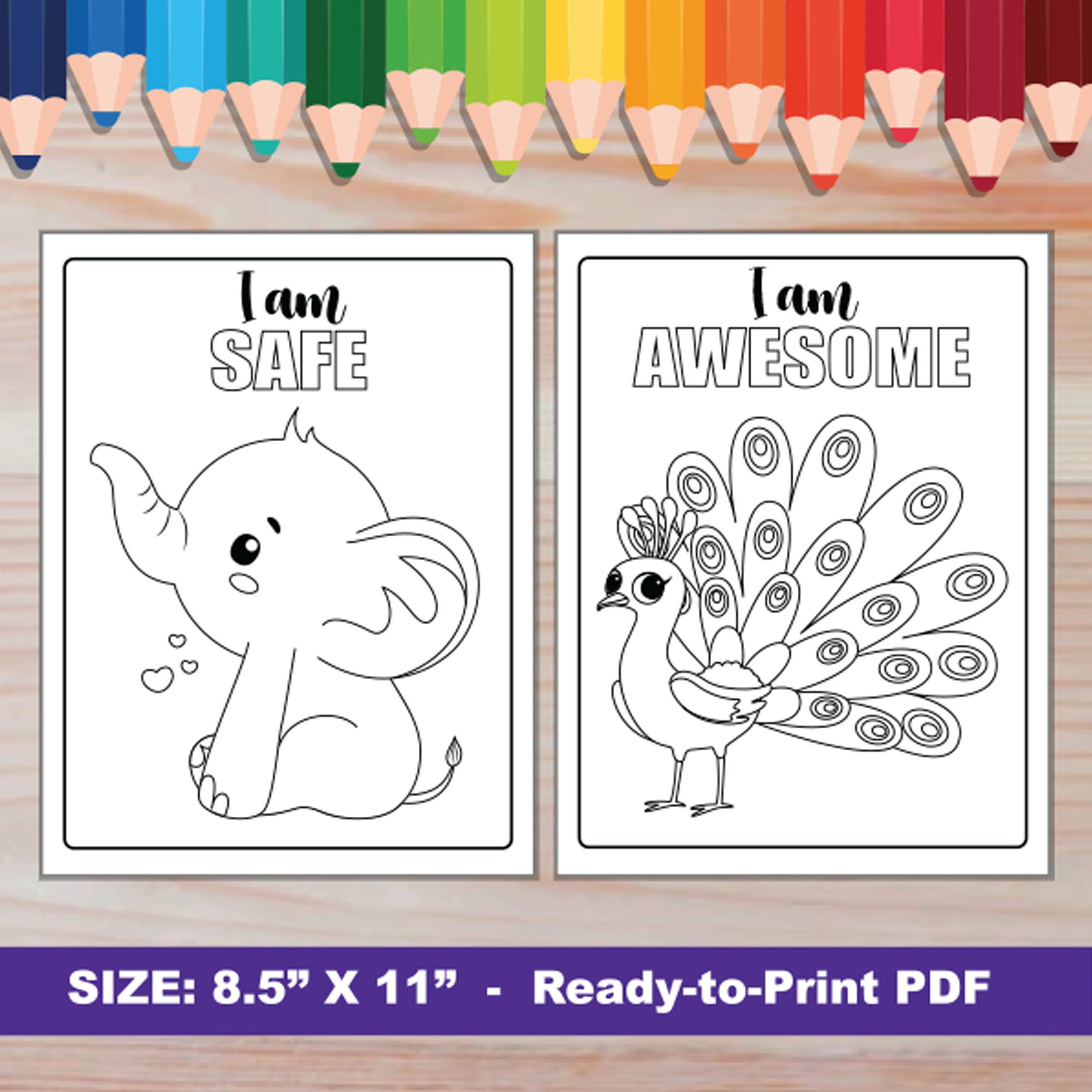 Affirmation Coloring Pages for Kids 20 Mindfulness - Etsy