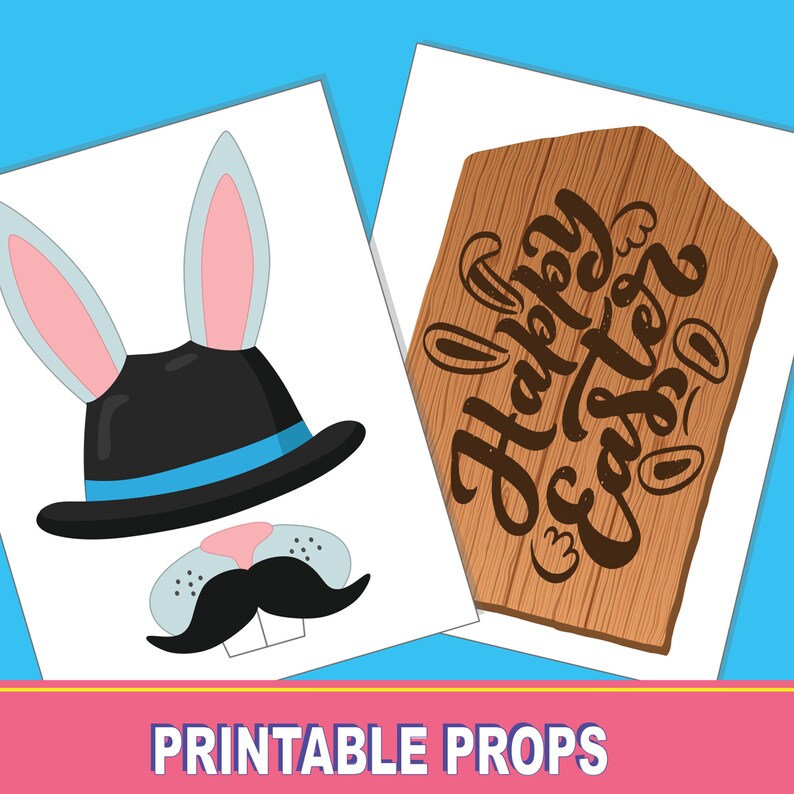 Easter Photo Booth PRINTABLE Props Photobooth Kit 22 Items - Etsy