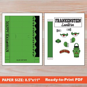 Halloween Monster Lantern Crafts BUNDLE | Witch, Vampire, Frankie, Jack ...