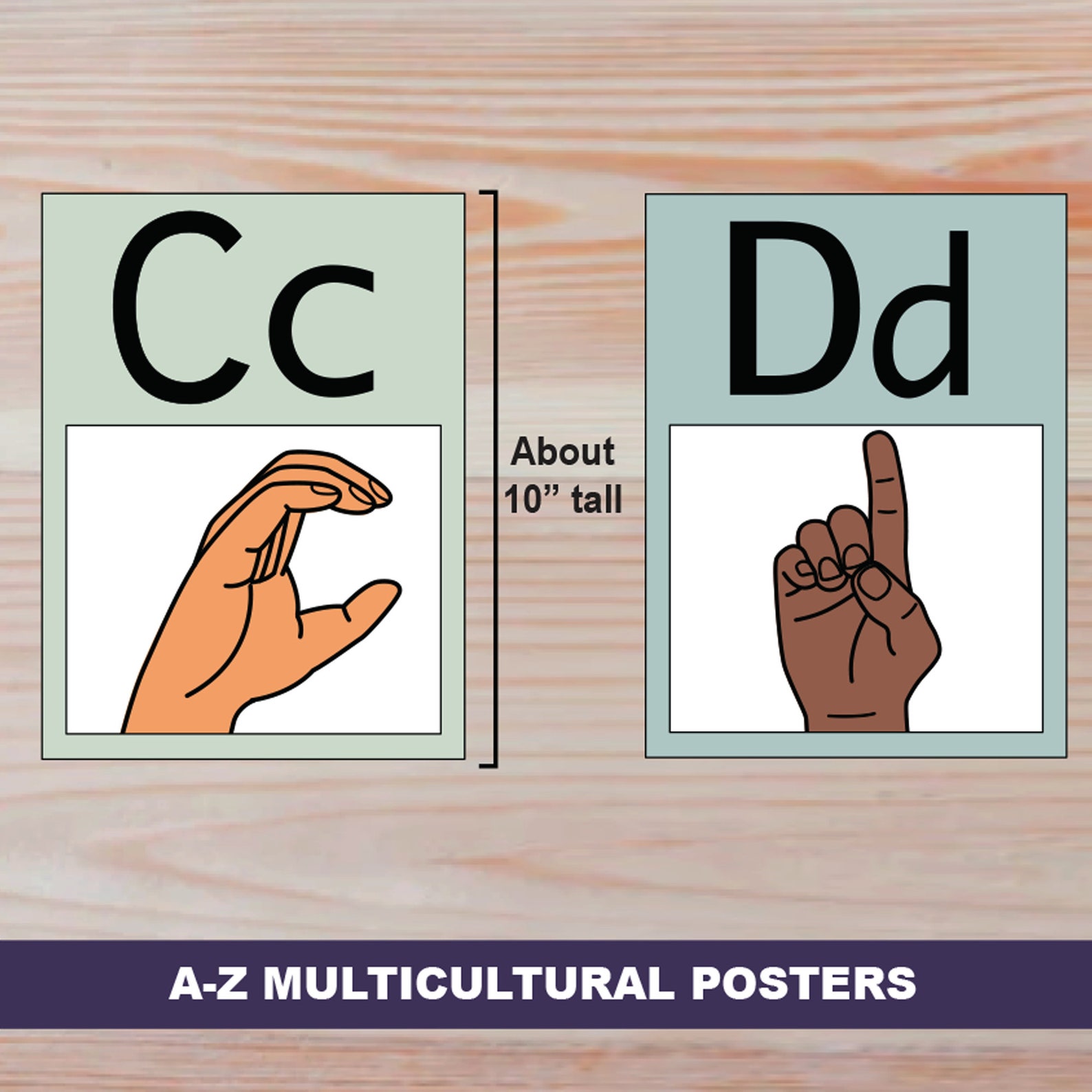 ASL Alphabet Posters American Sign Language Display PRINTABLE Classroom ...