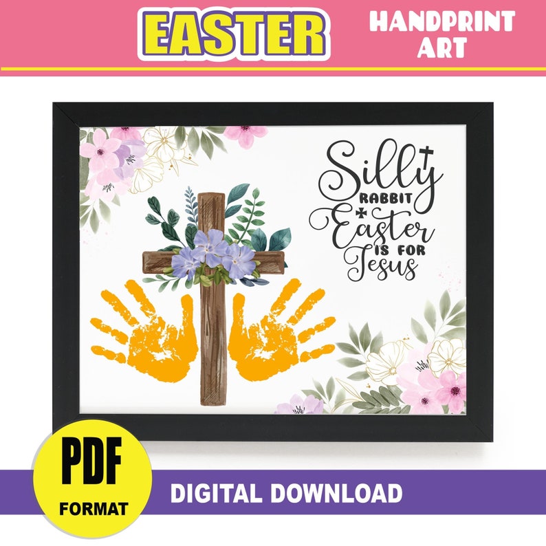 Easter Handprint Art Craft Silly Rabbit Easter is for Jesus Religious ...