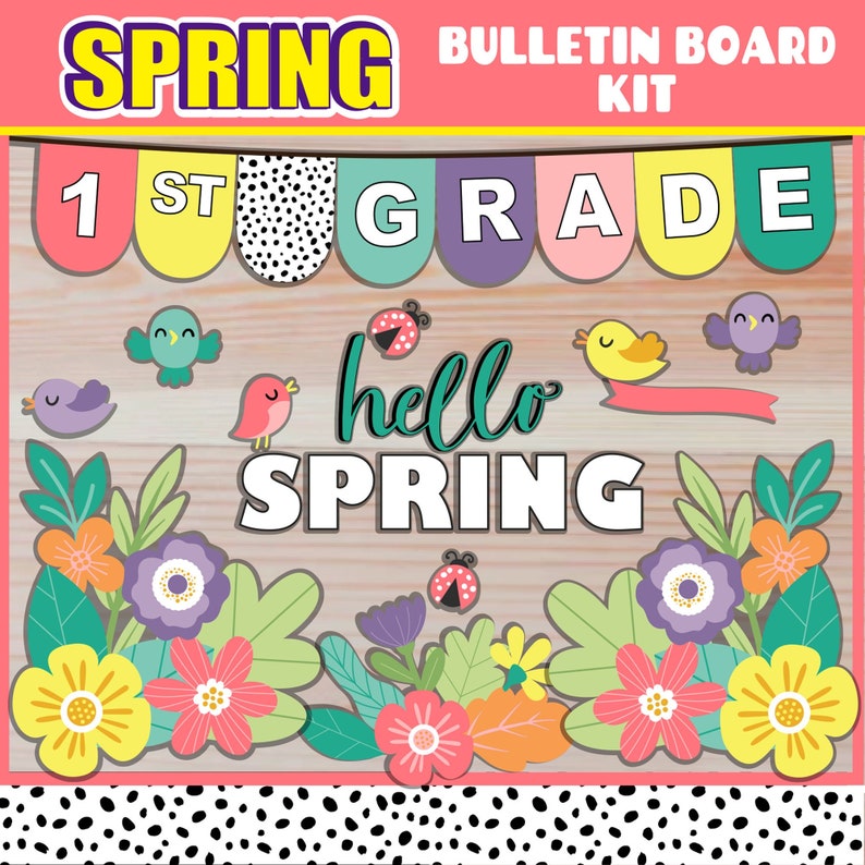 Spring Bulletin Board Kit PRINTABLE Classroom Decor March Flowers ...