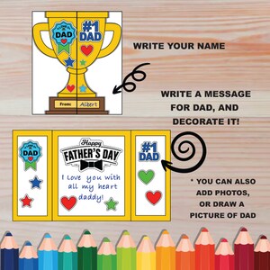 Father's Day Crafts & Activity | Trophy Card for Dad | Coloring Best ...