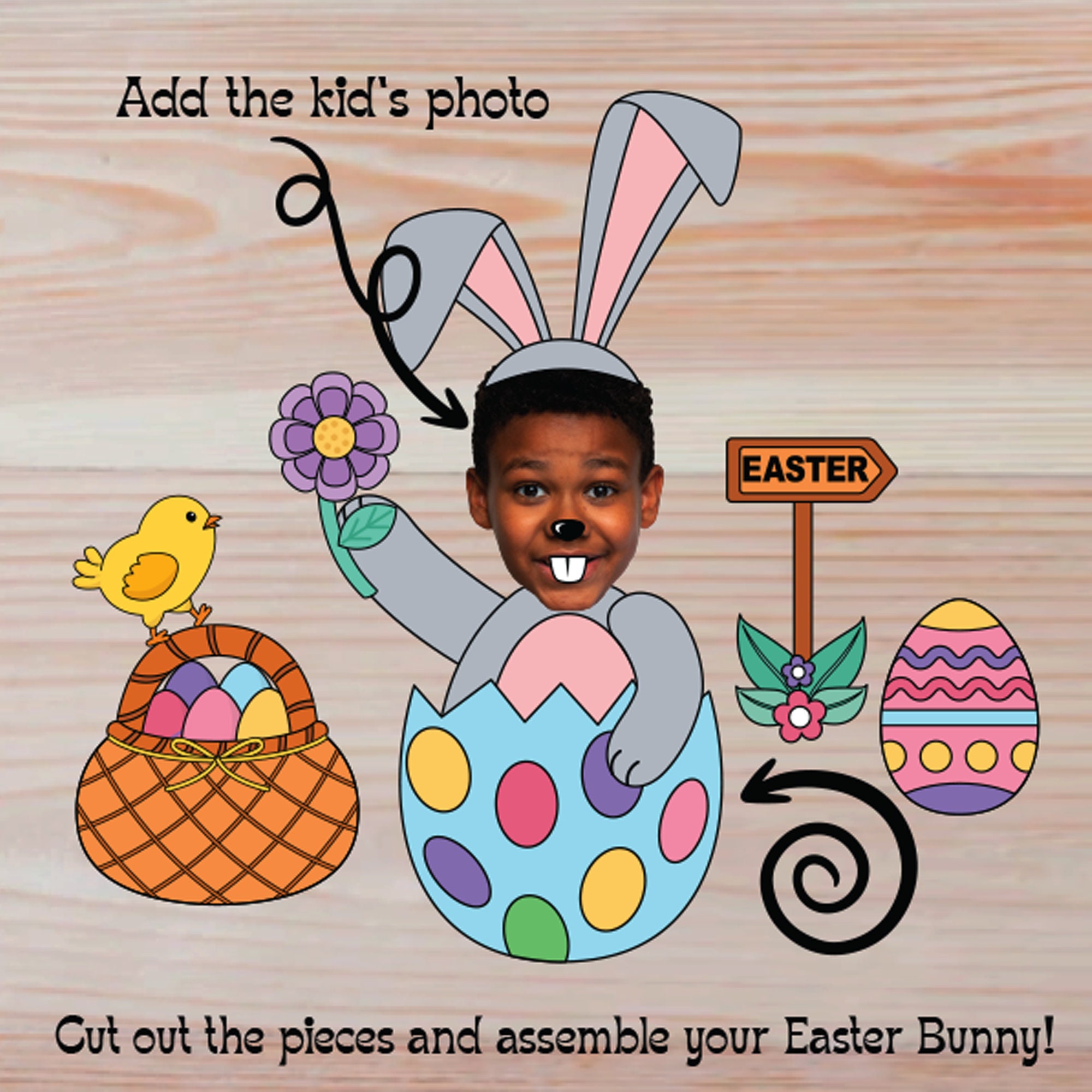 Easter Craft for Bulletin Board & Decor Easter Bunny Yourself Face ...