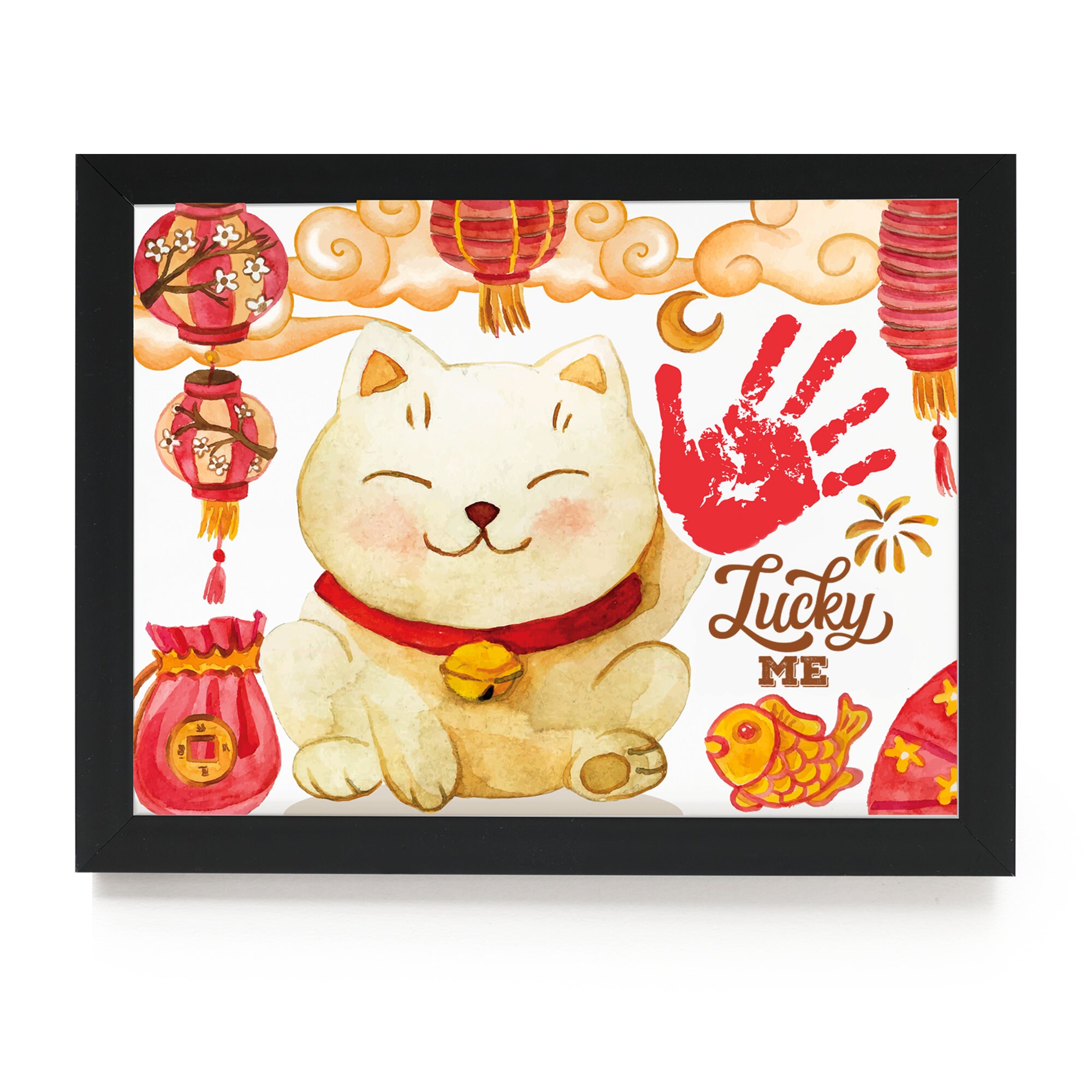 Maneki Neko Lucky Cat Handprint Craft Chinese New Year Handprint Art ...