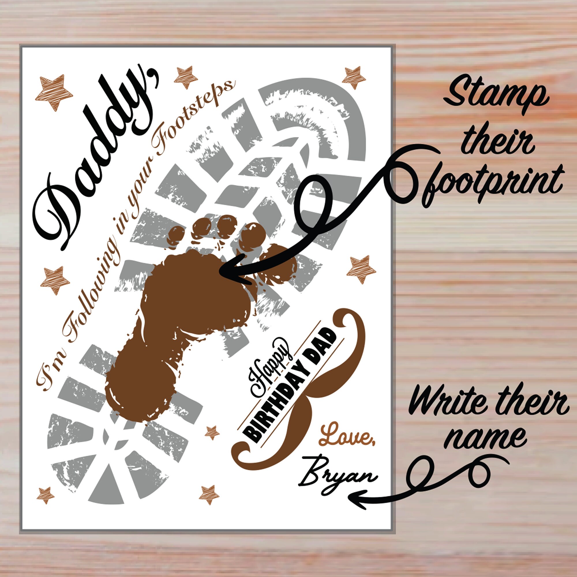 Dad’s Birthday Footprint Art | Footsteps | Happy Birthday Gift From Son ...