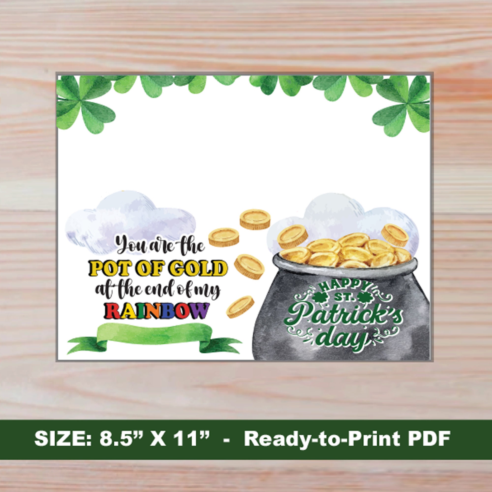 St Patricks Day Handprint Art PRINTABLE Handprint Craft St Patricks ...