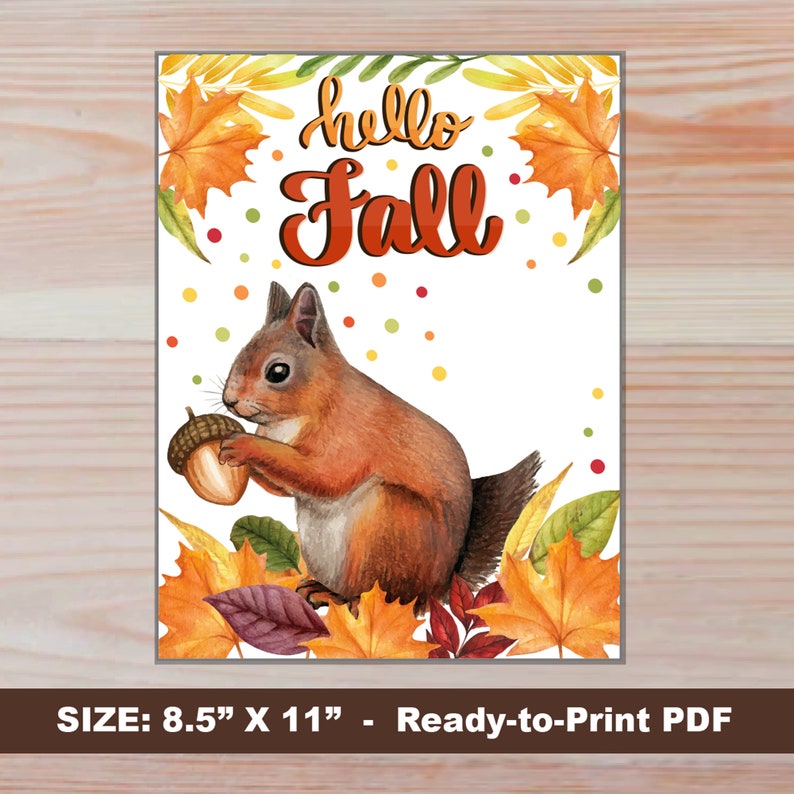 Squirrel Handprint Art | PRINTABLE | Keepsake Gift | Fall Activities ...