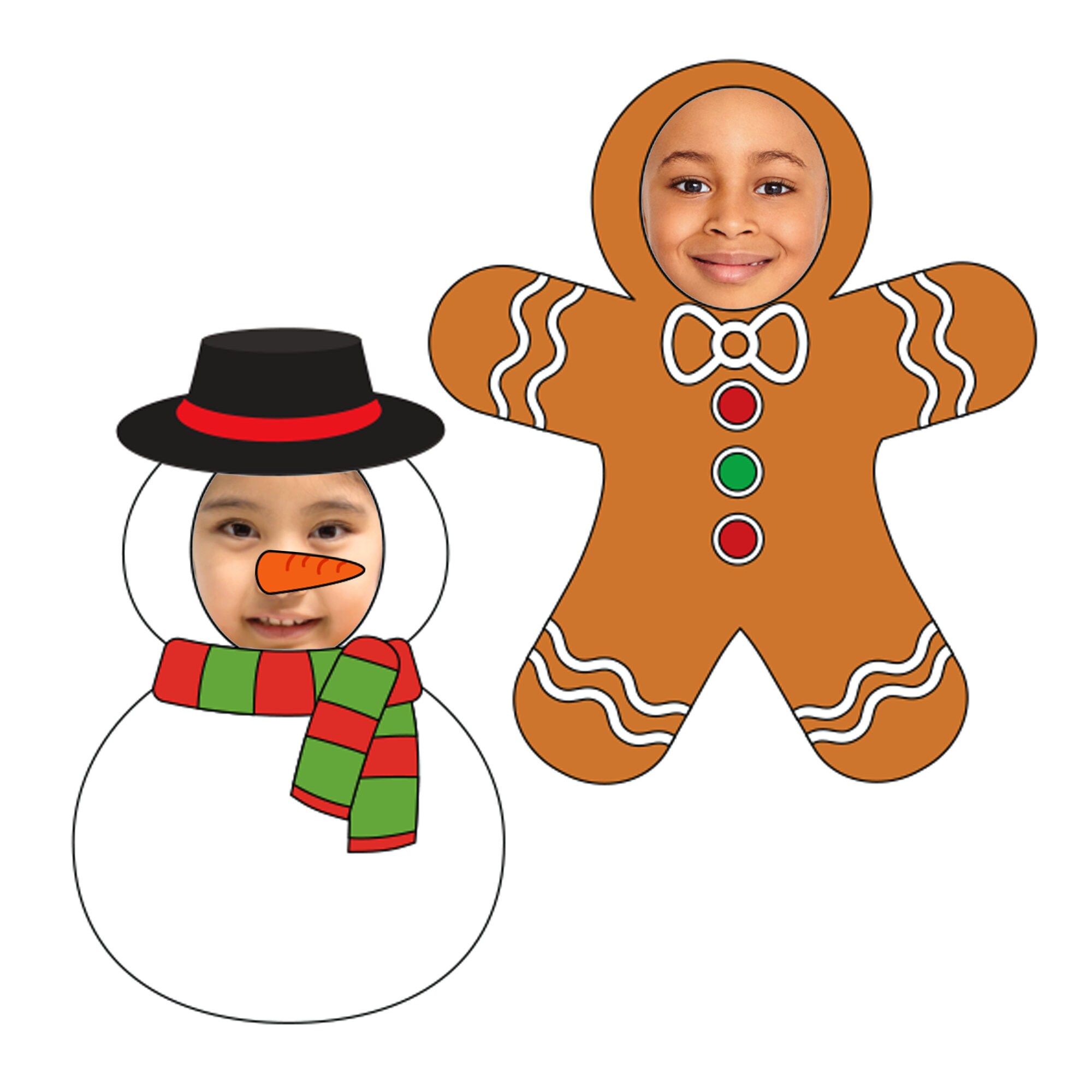 Christmas Add Your Own Photo Picture | PNG Snowman & Gingerbread Man ...