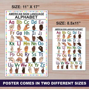 ASL Alphabet Posters | American Sign Language Display | PRINTABLE ...