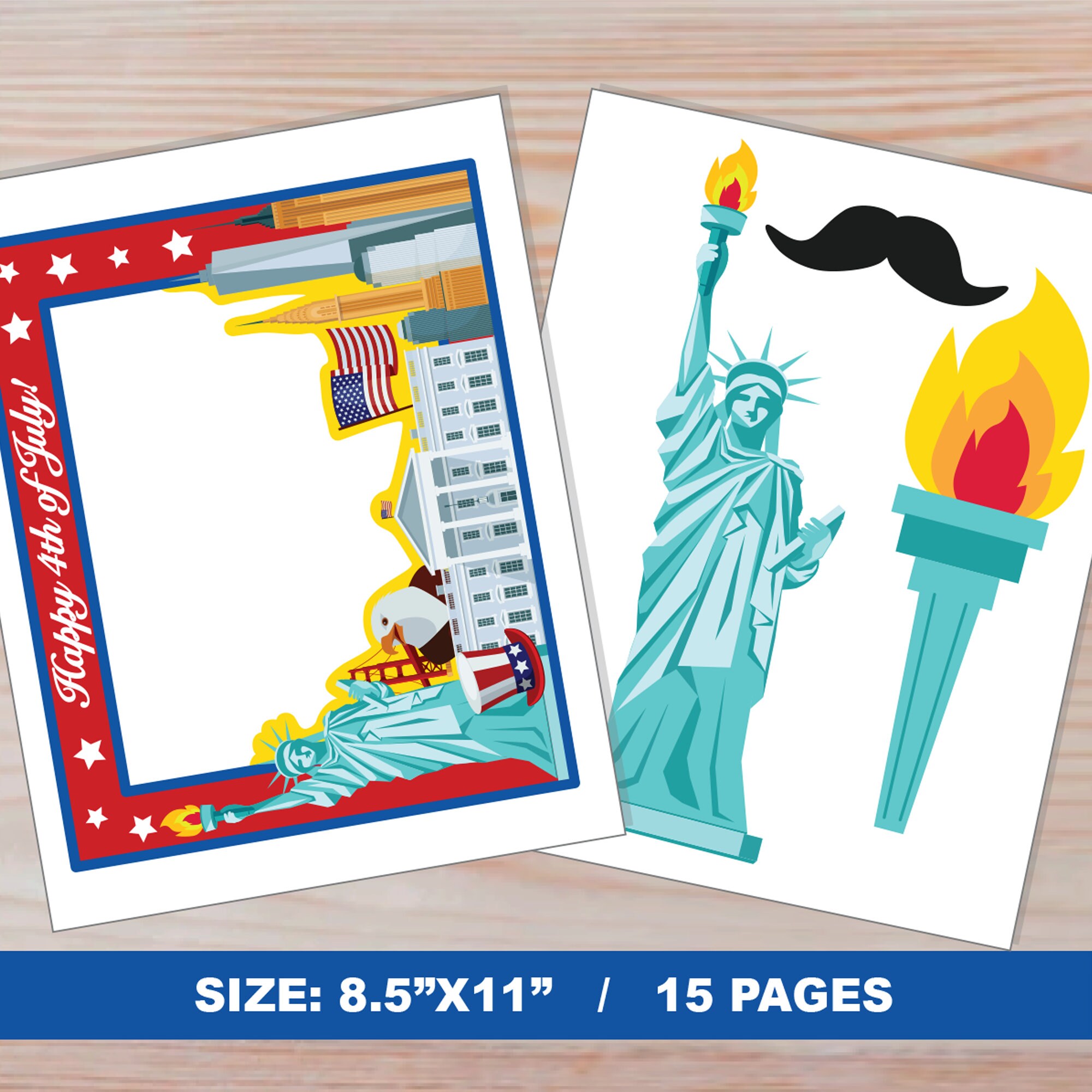 4th of July Photo Booth PRINTABLE Props Patriotic Independence Day ...