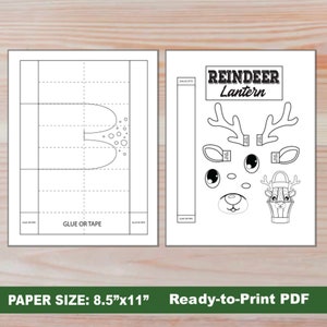 Reindeer Paper Lantern Crafts | Christmas Crafts PRINTABLE Activity ...