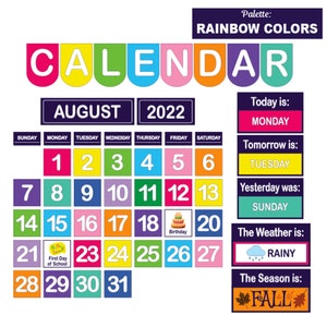 Classroom Calendar Display and Weather Set | PRINTABLE Calendar | Wall ...