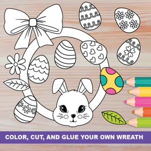 Easter Wreath Crafts Activity for Kids | PRINTABLE Easter Egg Wreath ...