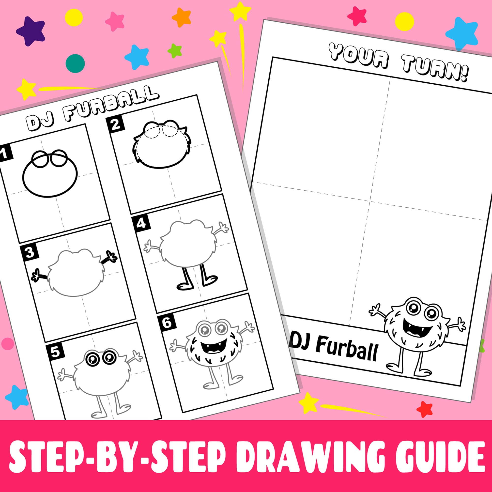 How to Draw Cute Monsters | 15 Monsters | Step-by-step Printable | for ...