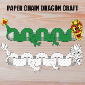 Chinese New Year Paper Dragon | PRINTABLE Lunar New Year DIY Chinese ...