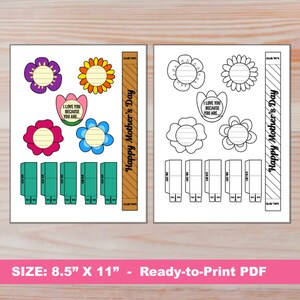 Mother's Day Crafts & Activity | Coloring 3D Flower Basket Mother’s Day ...