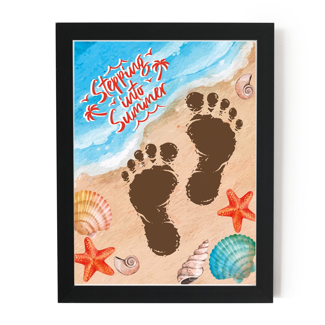Beach Footprint Art Summer Craft Activity PRINTABLE Foot - Etsy