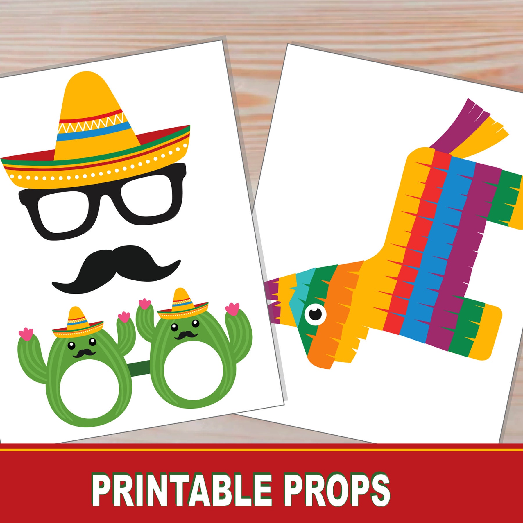 Fiesta Photo Booth PRINTABLE Props Cinco De Mayo Mexican - Etsy