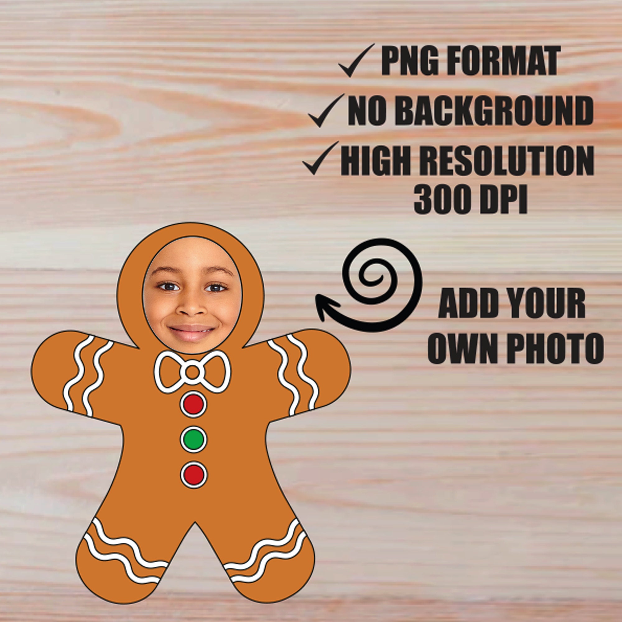 Christmas Add Your Own Photo Picture | PNG Snowman & Gingerbread Man ...