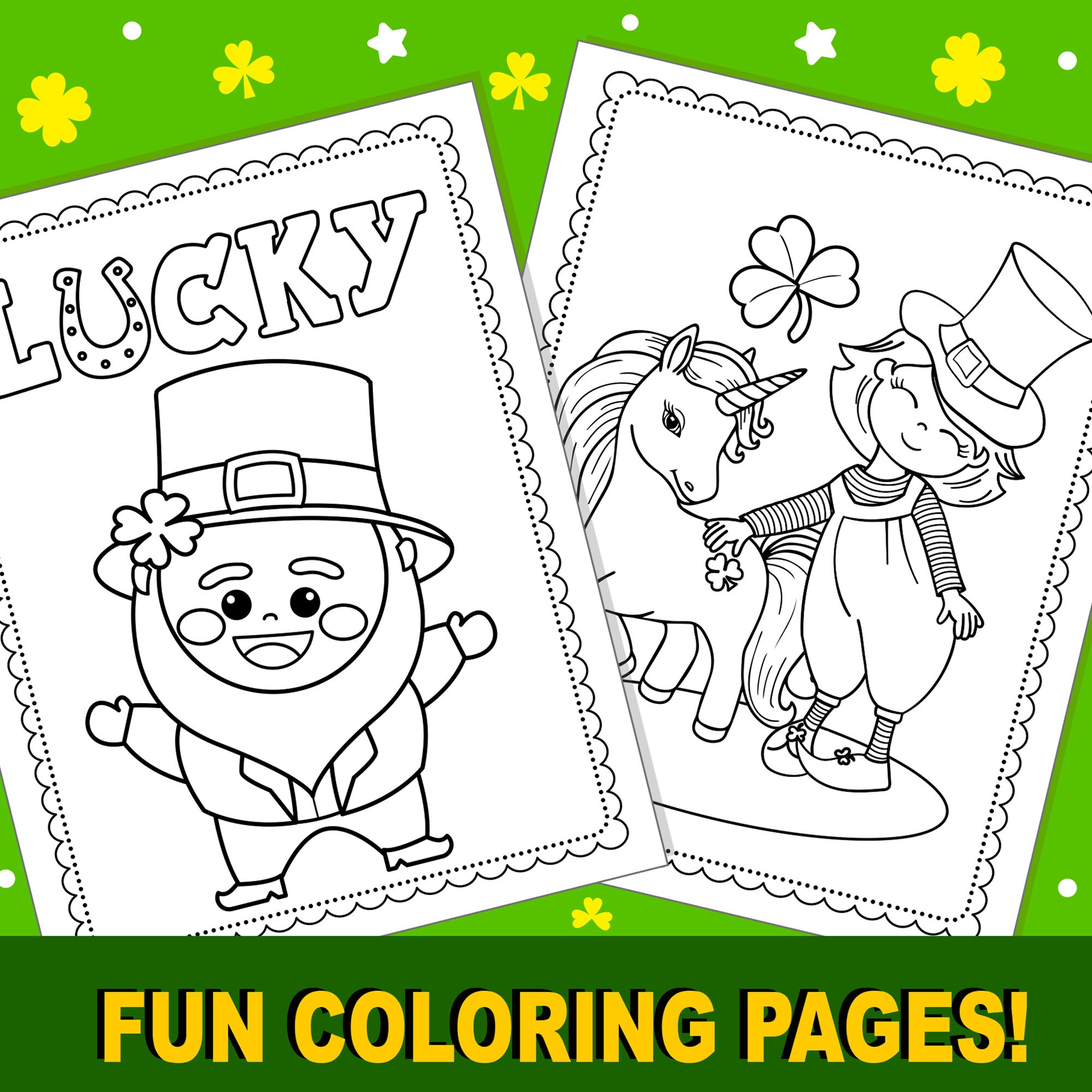 St Patricks Day Coloring Pages for Kids 12 Unique Pages Printable St ...