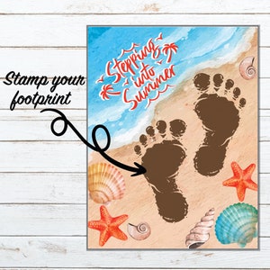 Beach Footprint Art | Summer Craft Activity | PRINTABLE Foot Print ...