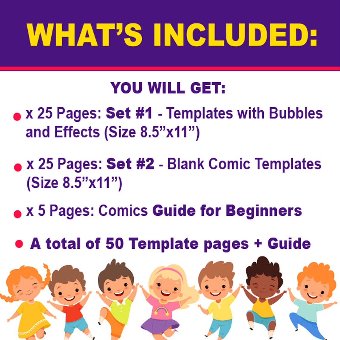 Blank Comic Book Pages for Kids Comic Strip Templates Draw - Etsy