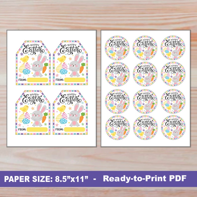 PRINTABLE Easter Gift Tags and Cards Happy Easter Bunny Cards for ...