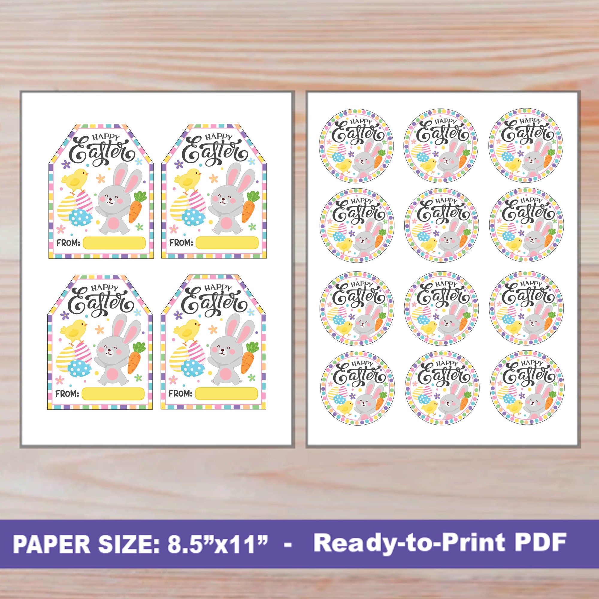 PRINTABLE Easter Gift Tags and Cards Happy Easter Bunny Cards for ...