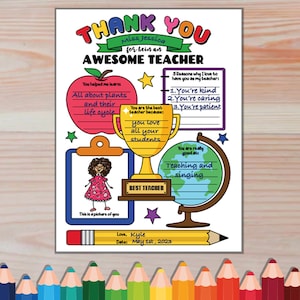 Thank You Teacher Appreciation Week Activity PRINTABLE | Teacher Thank ...