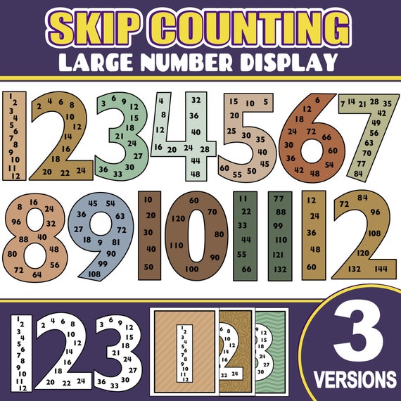 Skip Counting Number Display Numbers and Its Multiples | Etsy
