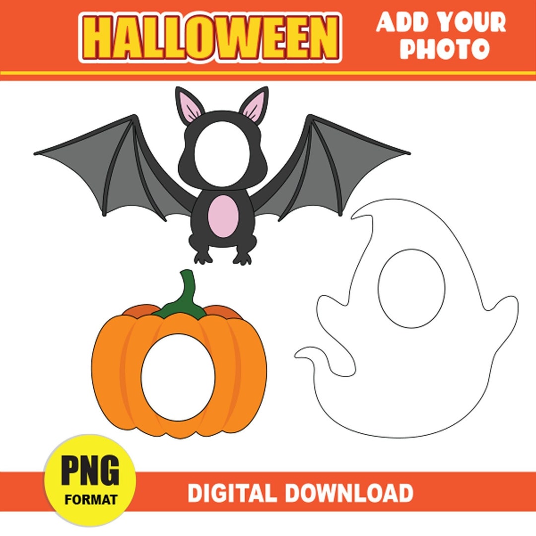 Halloween Add Your Own Photo Picture | PNG Ghost, Bat & Pumpkin Add ...