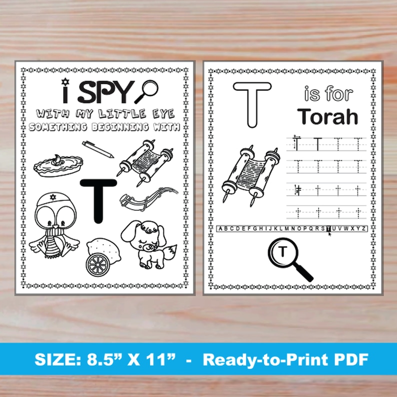 Hanukkah I Spy A-Z PRINTABLE Letter Tracing & Coloring Hanukkah ...