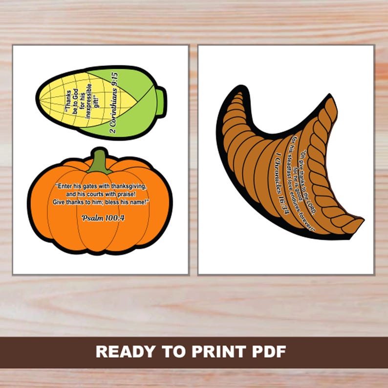 Thanksgiving Bible Craft | Cornucopia Christian Activity With Gratitude ...
