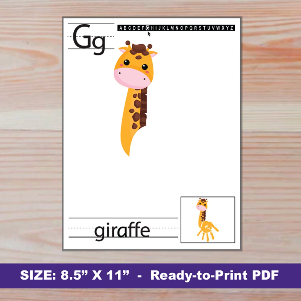 Animal Alphabet Handprint Art Craft A-Z ABC Alphabet Handprint Craft ...