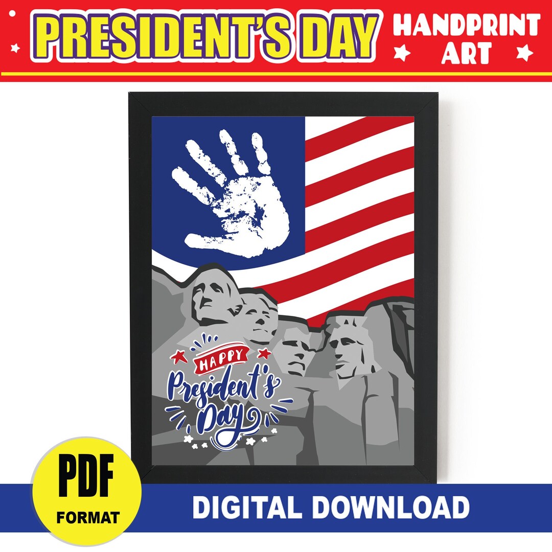 President's Day Handprint Art | Mount Rushmore Crafts | PRINTABLE ...