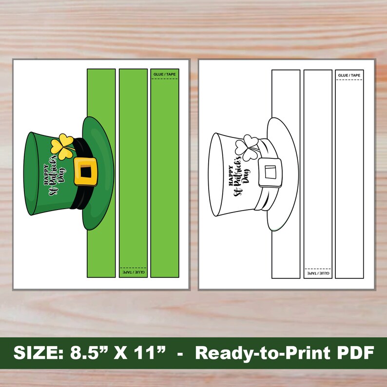 St Patrick’s Day Paper Crowns for Kids | Leprechaun Hat Paper Crown ...