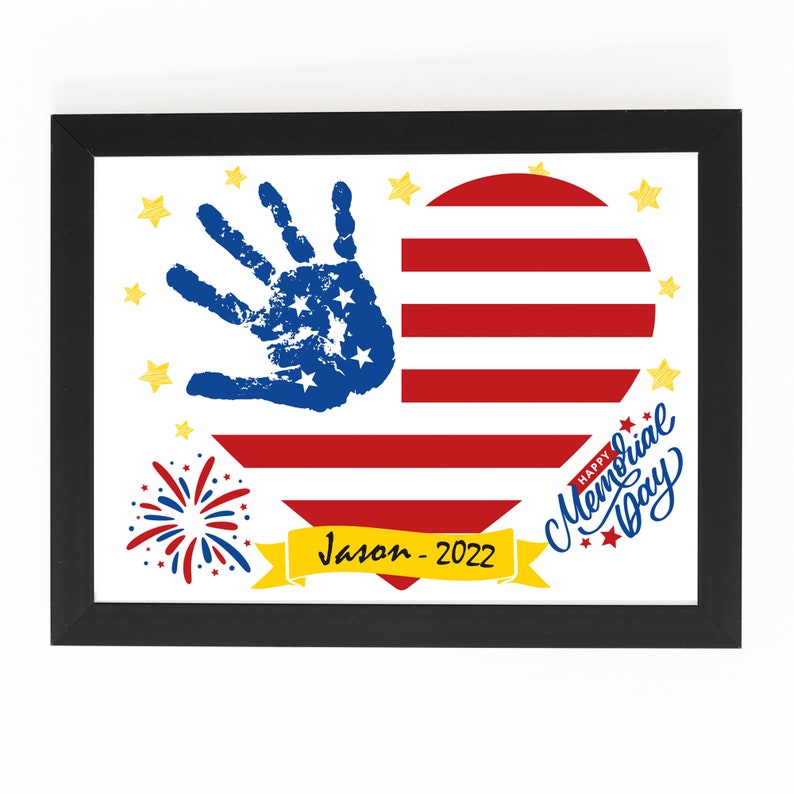 Memorial Day Handprint Wall Art BUNDLE SET of 3 American - Etsy