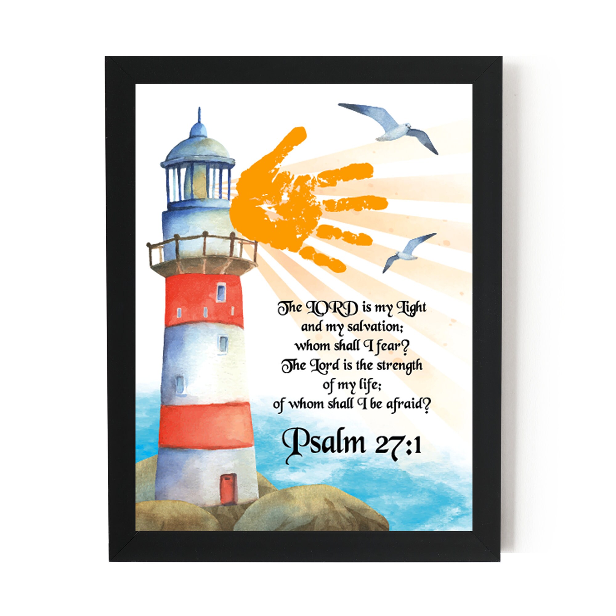Religious Christian Handprint Art Jesus Psalm 27: 1 Handprint Crafts ...