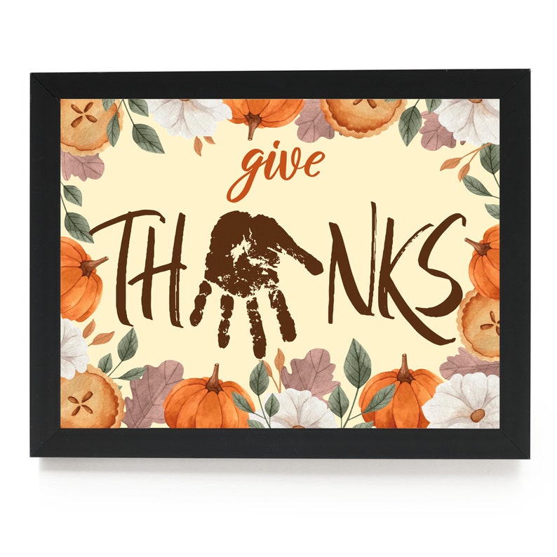 Thanksgiving Handprint Art Give Thanks Handprint Craft PRINTABLE ...