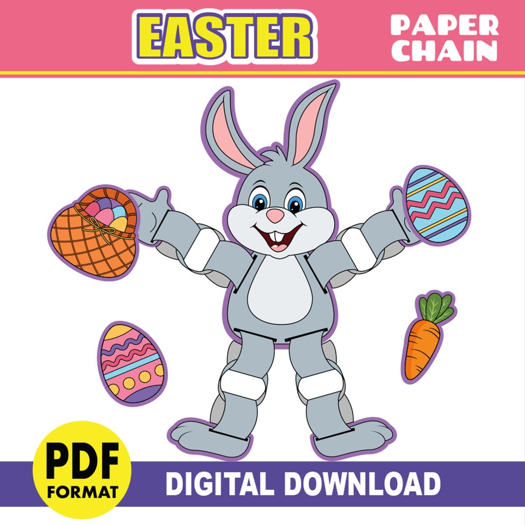 Easter Bunny Paper Chain Doll | Easter Paper Craft DIY for Kids ...