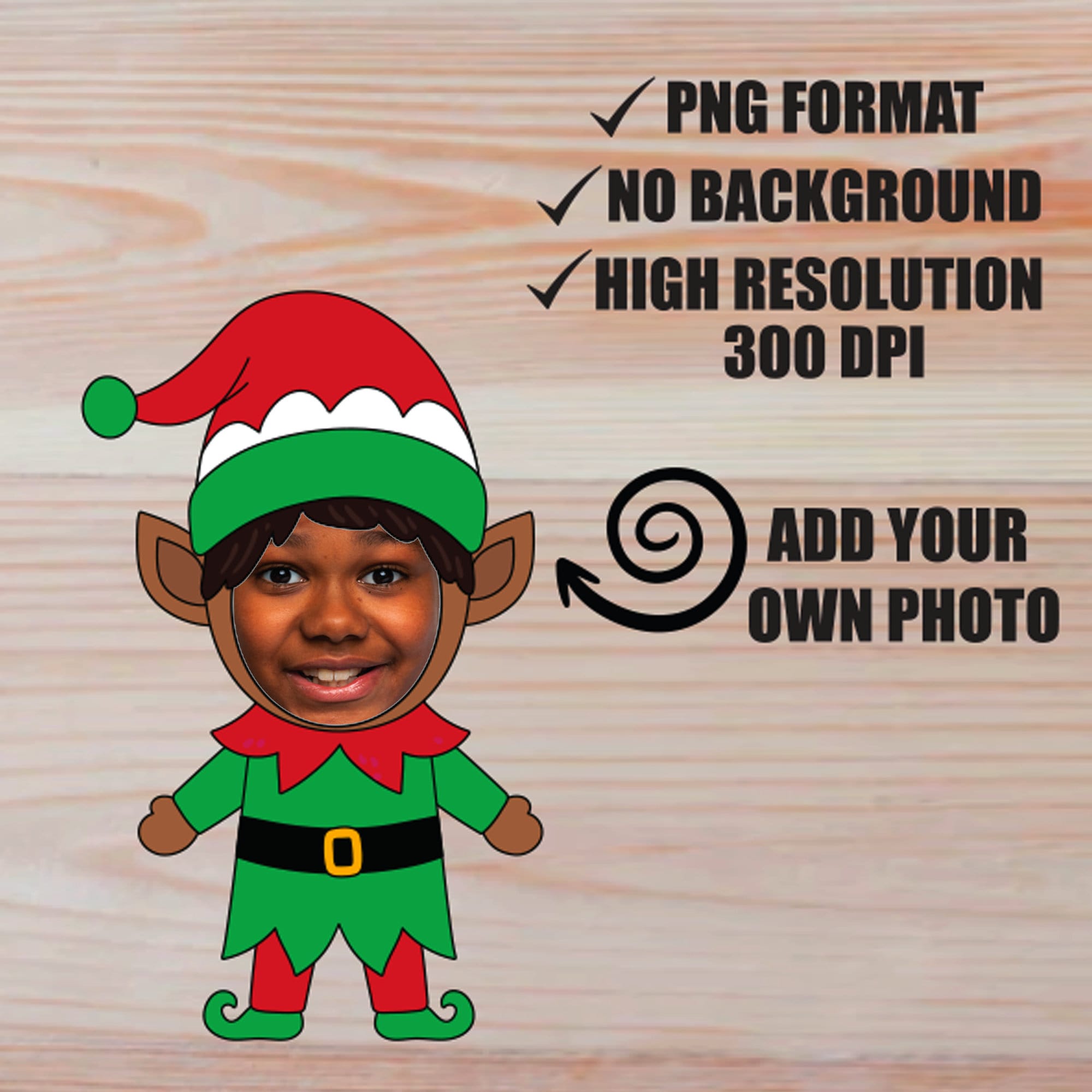 Christmas Add Your Own Photo Picture | PNG Elves Boy & Girl Add Photo ...