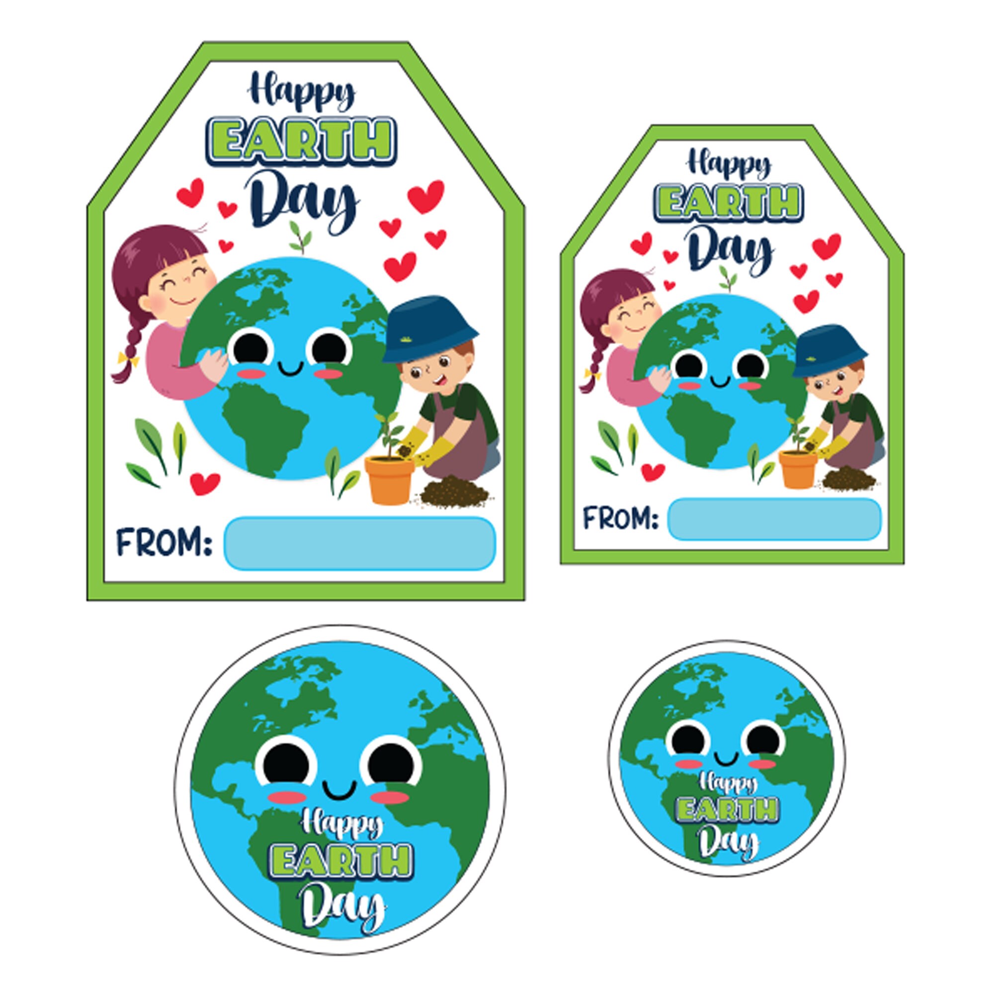 PRINTABLE Earth Day Gift Tags and Cards Happy Earth Day Cards for ...