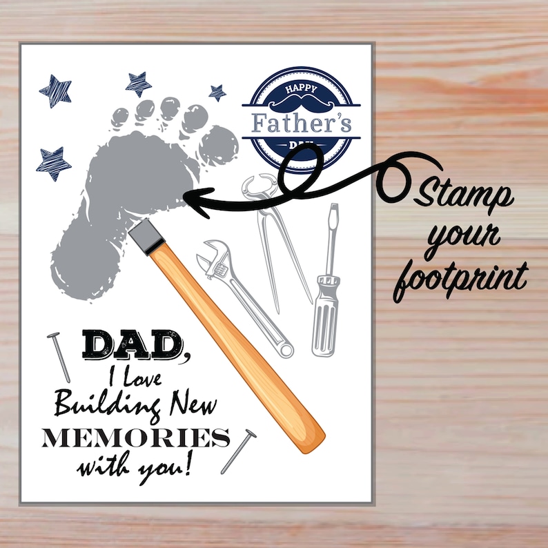Father's Day Building Memories Footprint Craft | Hammer | Father’s Day ...