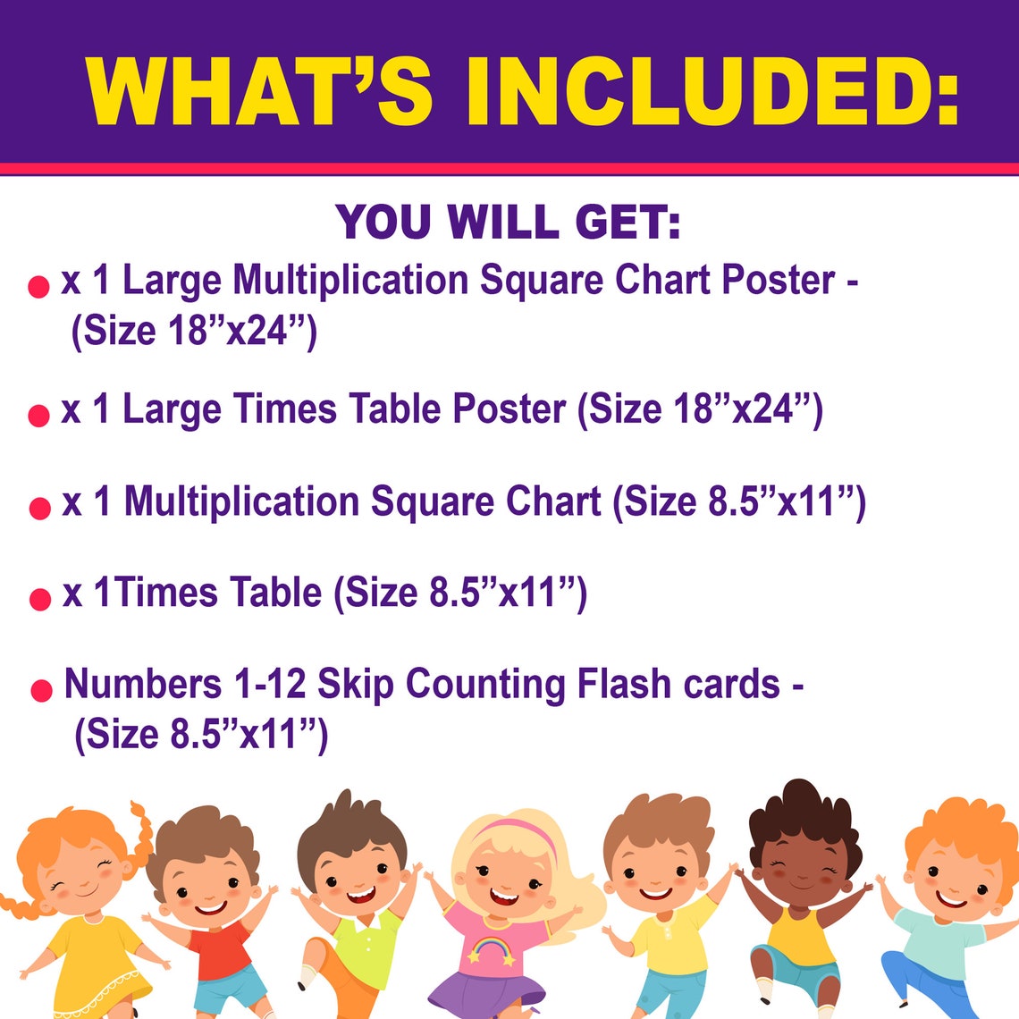 Multiplication Chart Times Table Posters Skip Counting - Etsy